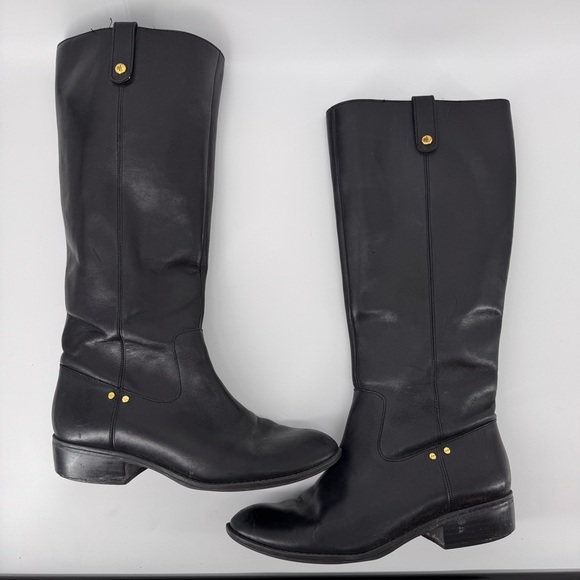 Ralph Lauren | Shoes | Ralph Lauren Jaden Leather Black Riding Boots ...